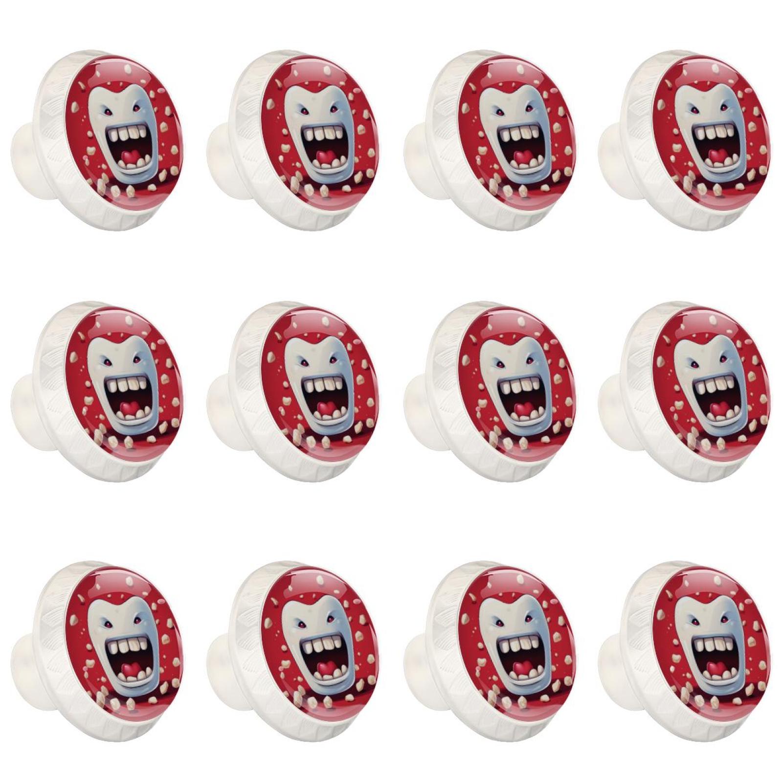 Small Tooth 12 Pcs White Round Drawer Pulls with Screws,ABS and Glass ...