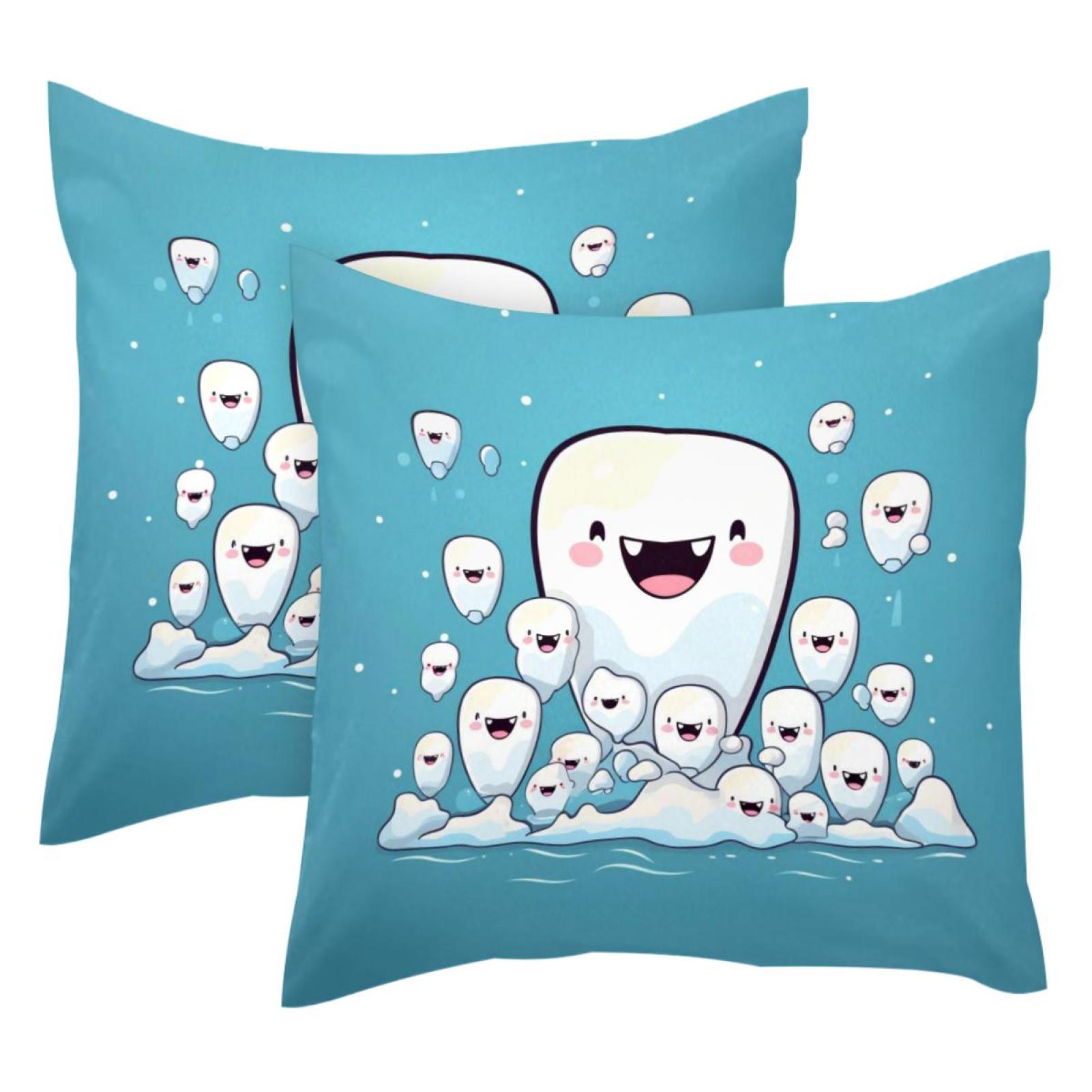 Small Tooth Pattern 2PCS Printed Square Cushion 18x18 Inch Pillow ...