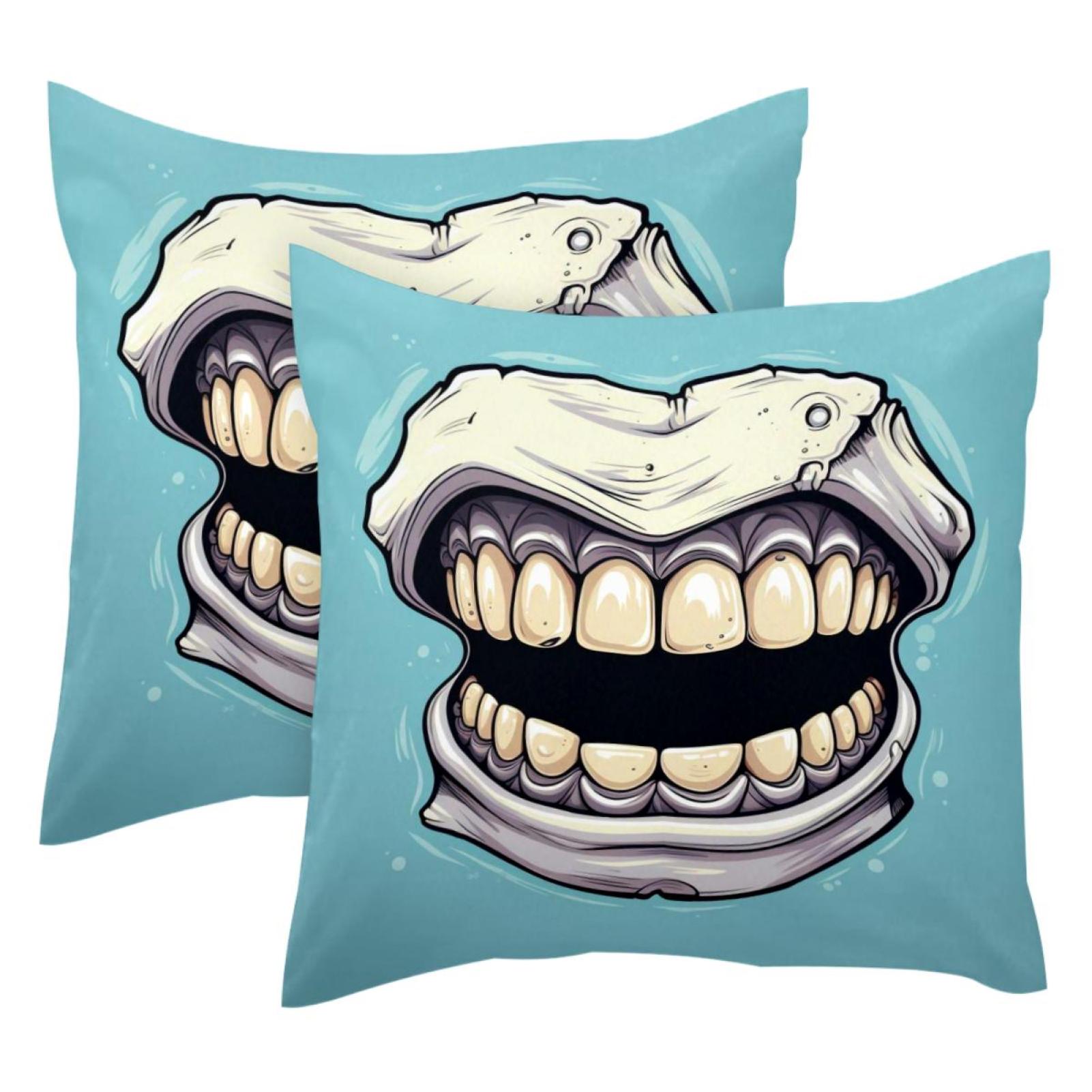Small Tooth Pattern 2PCS Printed Square Cushion 20x20 Inch Pillow ...