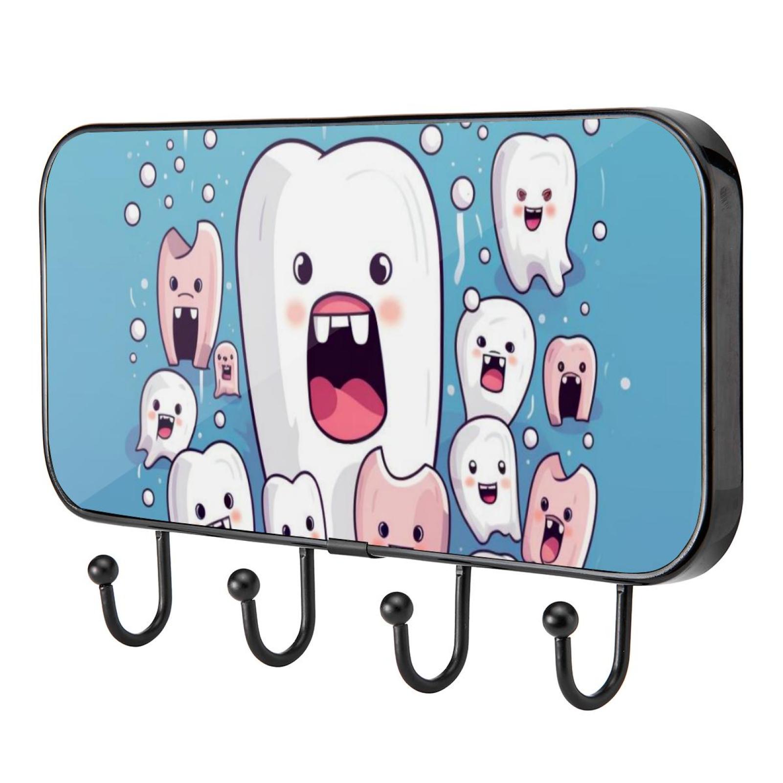 Small Tooth Self Adhesive Towel Coat Wood Iron Hooks for Home Keys Door ...