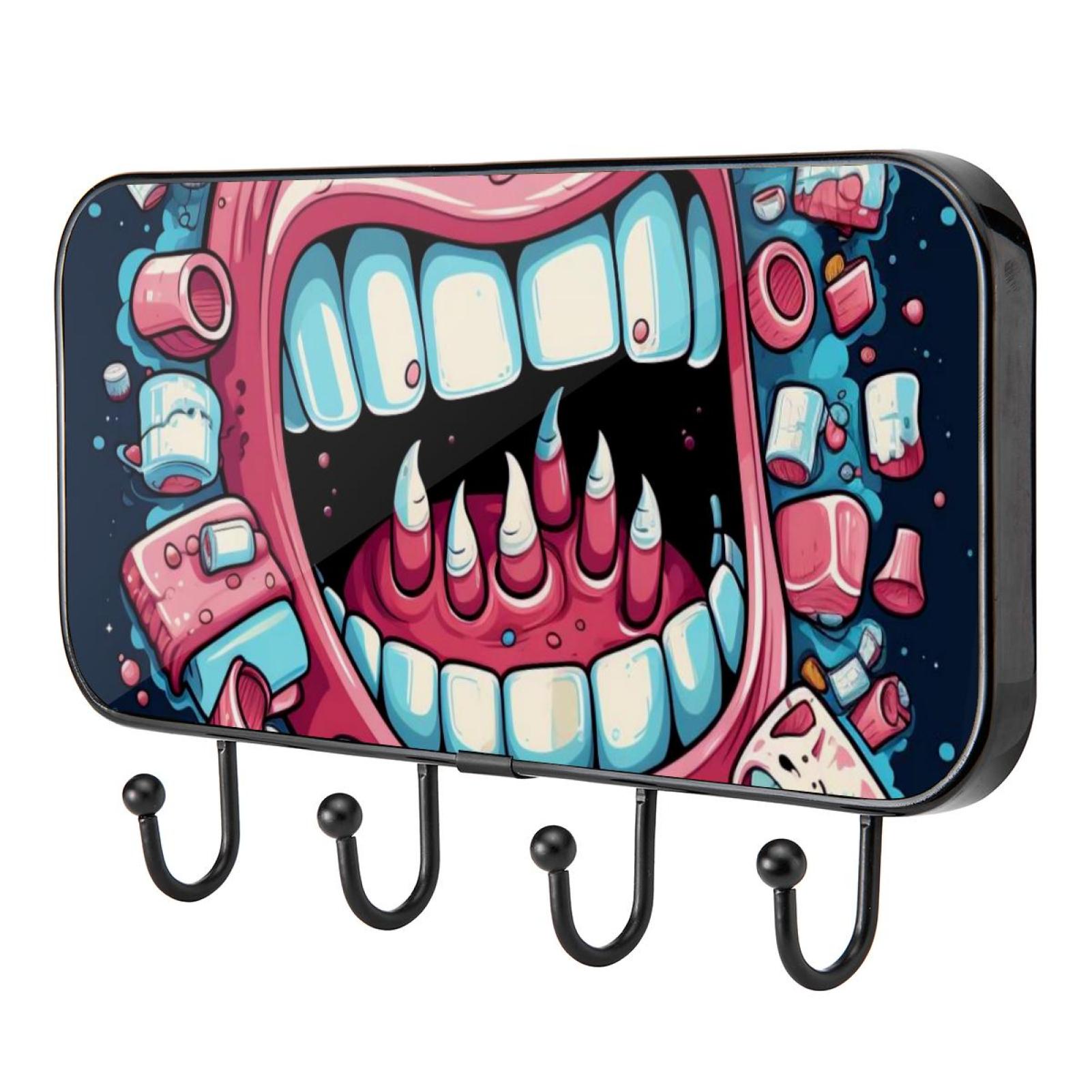 Small Tooth Self Adhesive Towel Coat Wood Iron Hooks for Home Keys Door ...