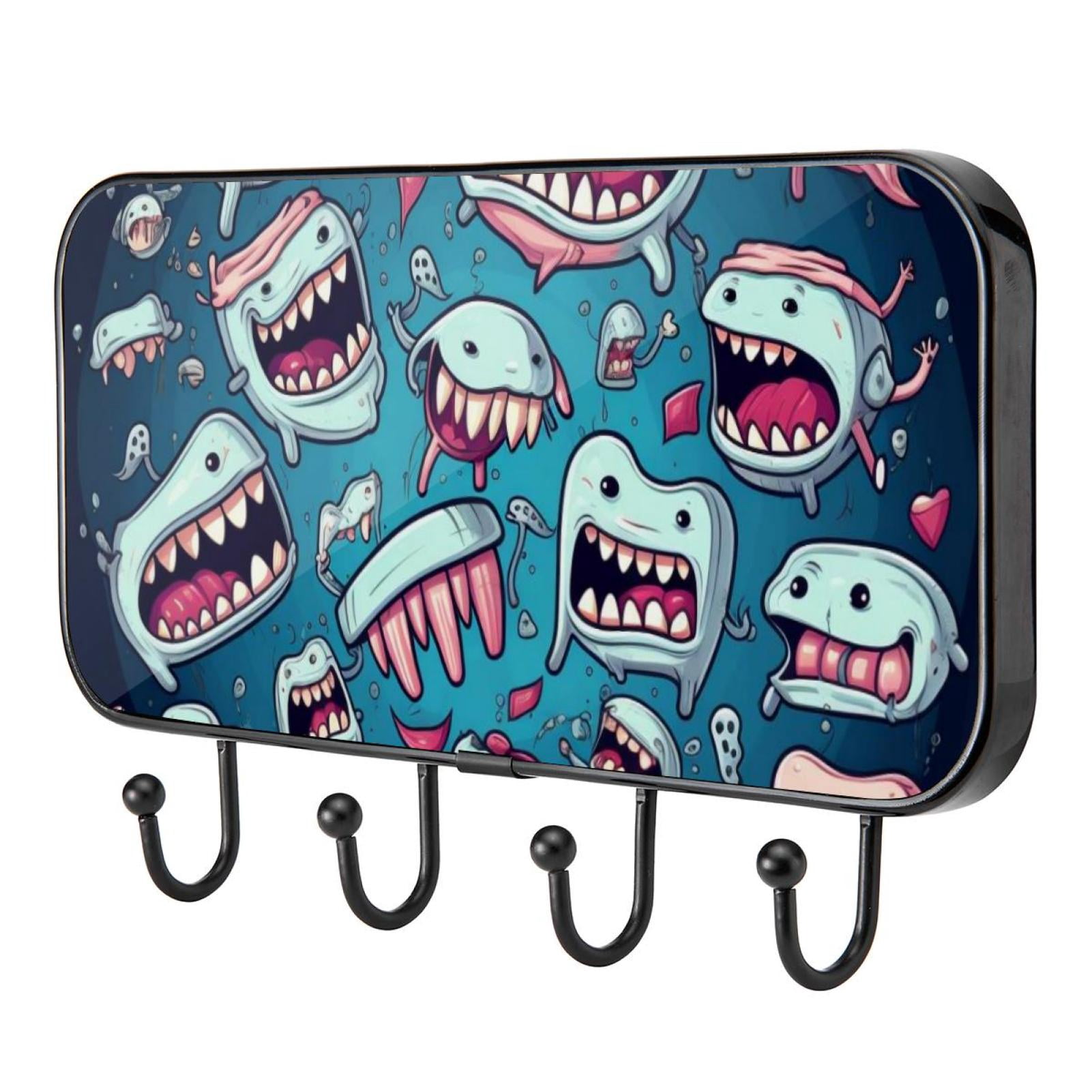 Small Tooth Self Adhesive Towel Coat Wood Iron Hooks for Home Keys Door ...