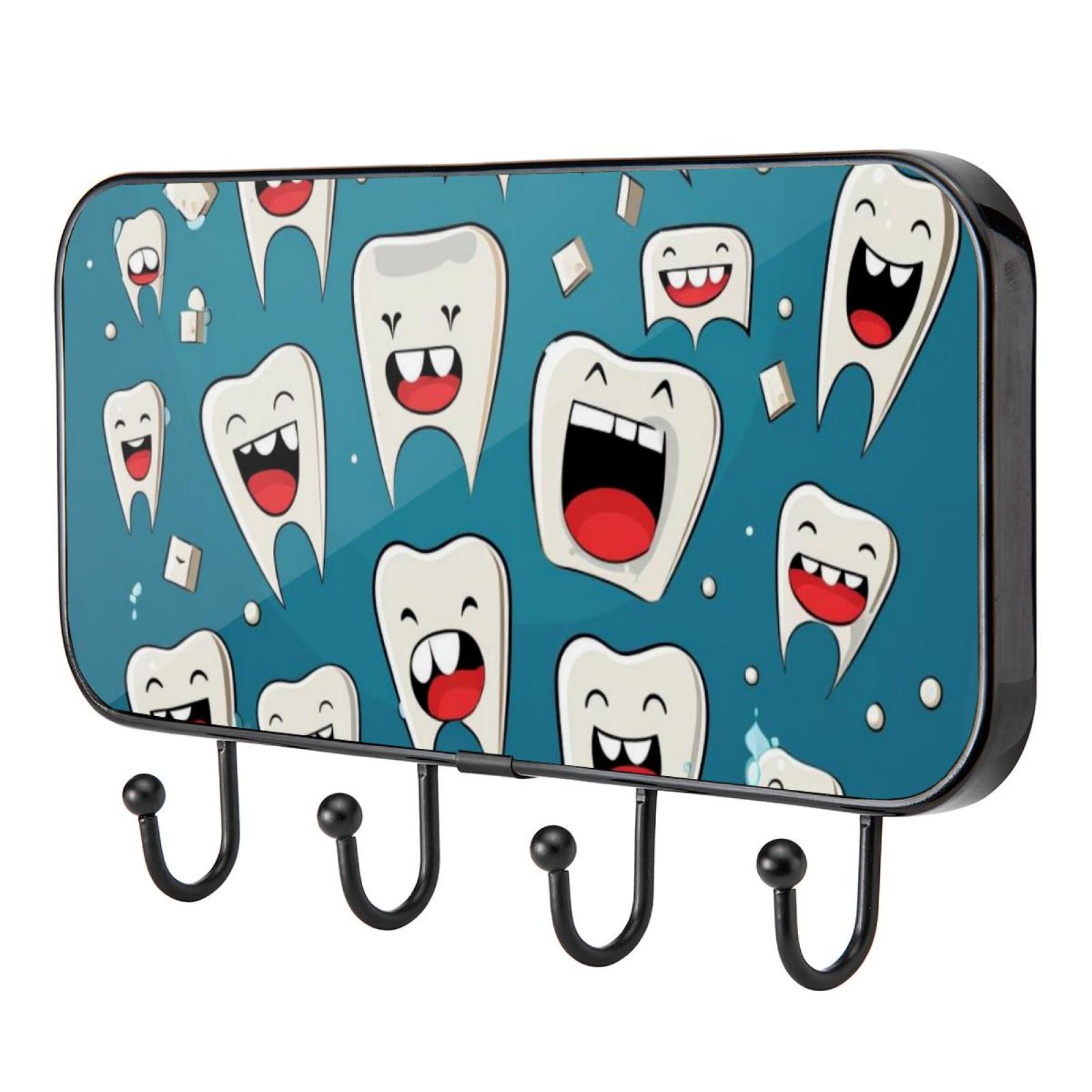 Small Tooth Self Adhesive Towel Coat Wood Iron Hooks for Home Keys Door ...