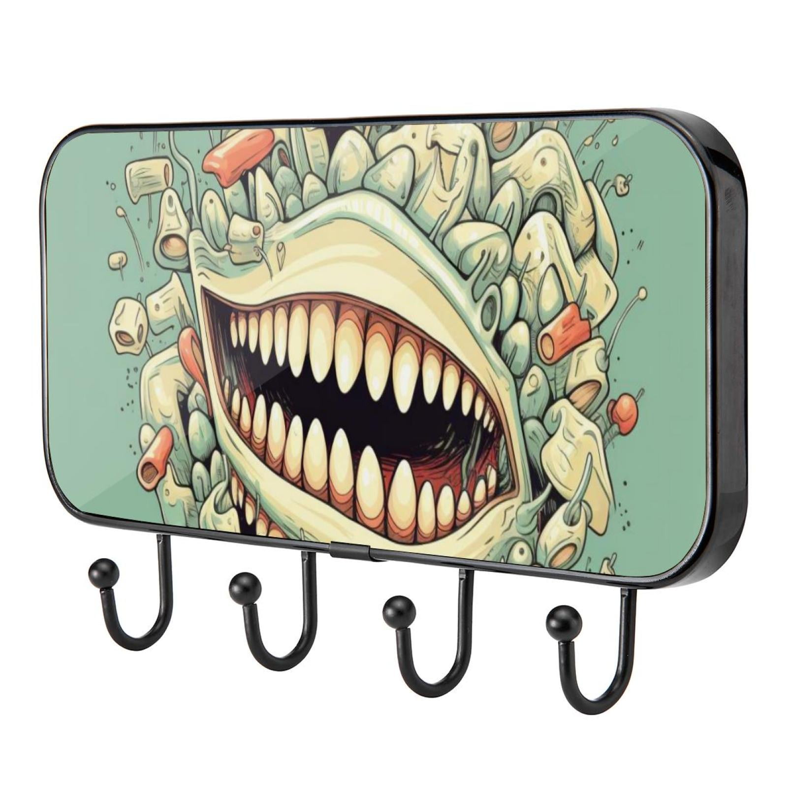 Small Tooth Self Adhesive Towel Coat Wood Iron Hooks for Home Keys Door ...