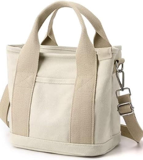 Small Tote Bag with Zipper, 2024 Canvas Multi-Pocket Crossbody Bag ...