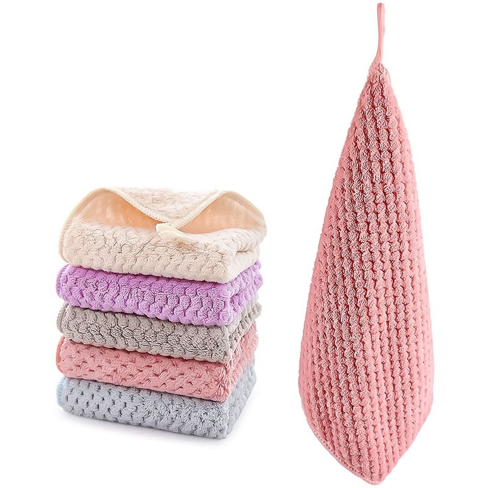Small Towels with Hanging Loop - Hand Dry Towels for Kitchen & Bathroom ...