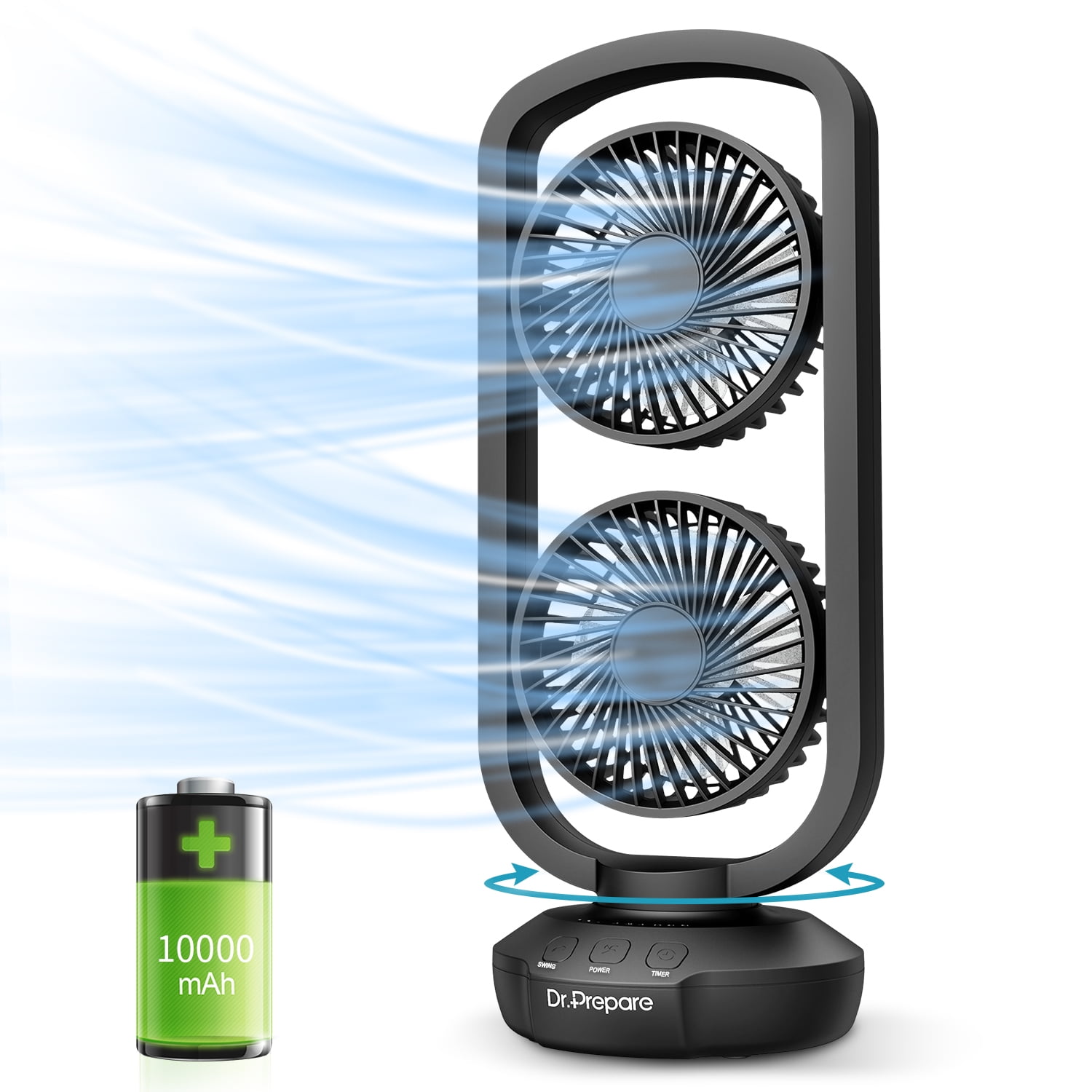 Small Tower Fan, Dr. Prepare 15" Oscillating Table Fans with 270° Tilt ...