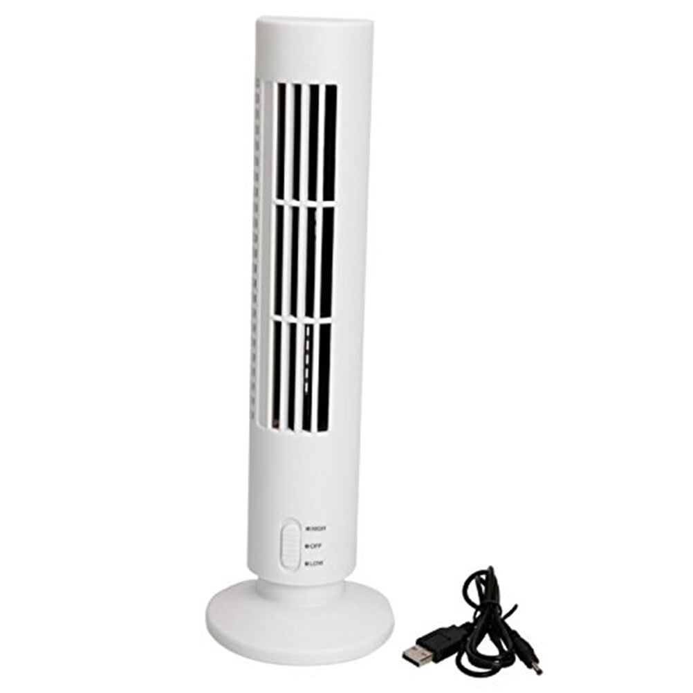 ITSELFER USB Powered Tower Shape Fan Mini Size Leafless Handheld Fan ...
