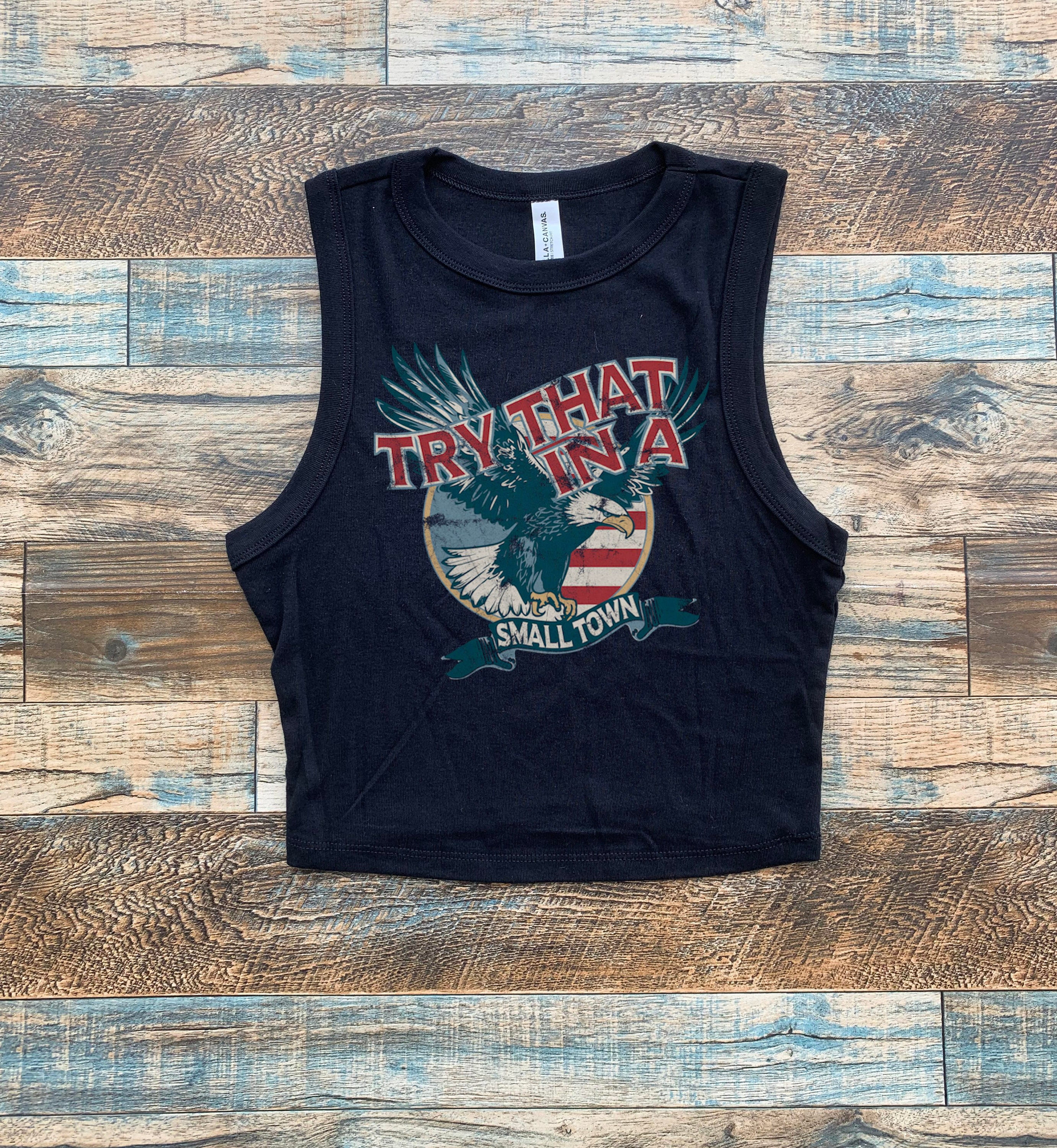 Small Town Baby Tee, Country Music Crop Tank, Eagle I stand with, Retro ...