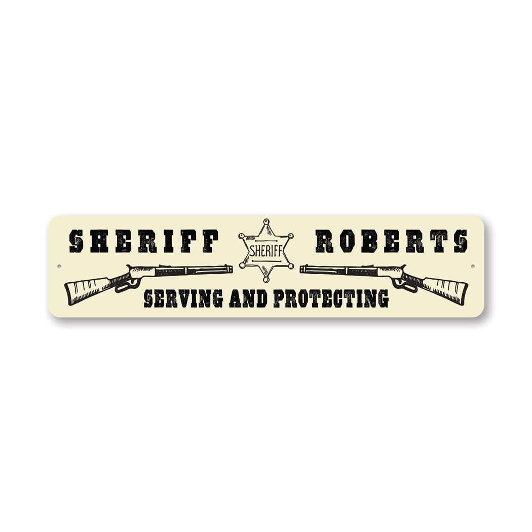 Small Town Sheriff Office Aluminum Metal Decor Sign - 4x18 inches ...