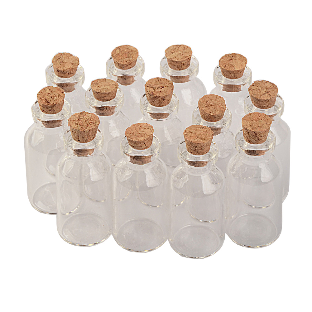 Small Transparent Glass Bottles With Cork 5ml Clear Breakable Glass ...