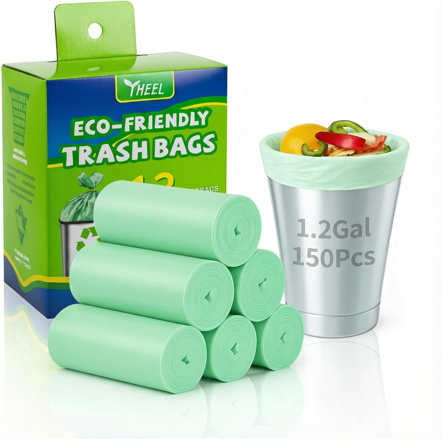 Small Trash Bags 1.2 Gallon: Bathroom Trash Bags Unscented Small ...