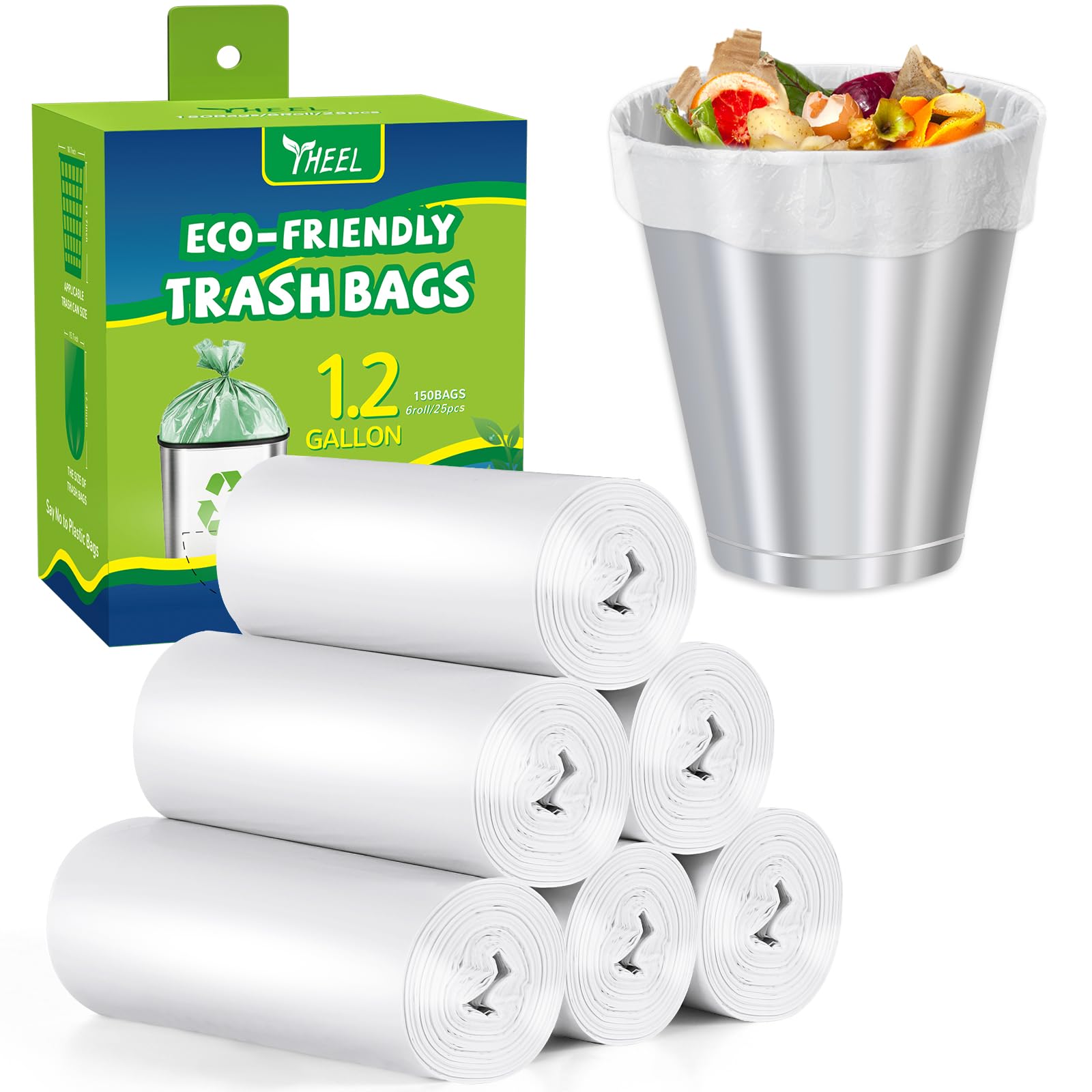 Small Trash Bags 1.2-Gallon: TSF6 Bathroom Trash Bags Small Garbage ...
