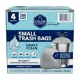 Small Trash Bags - 4 Gallon, 200 (1 Pack of Count), Drawstring Silver ...