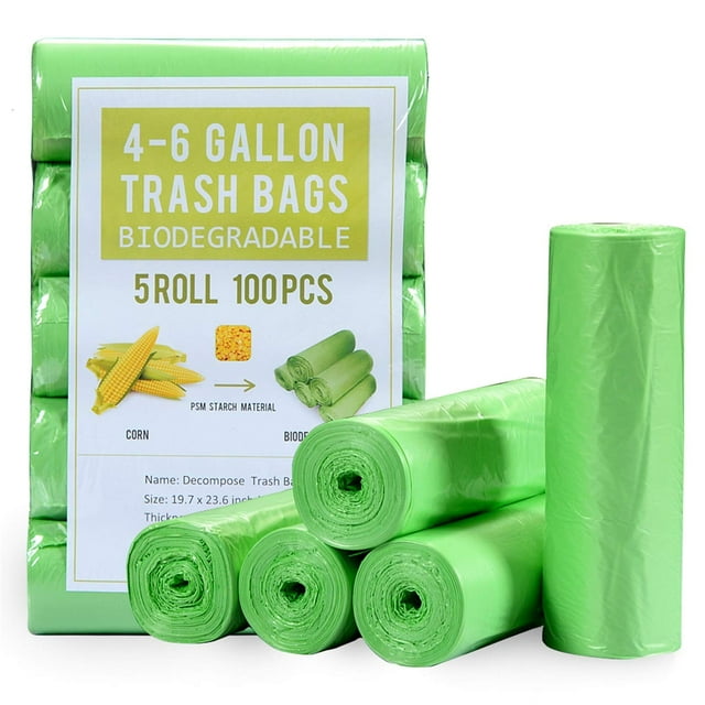 Small Trash Bags 4 Gallon Biodegradable, Unscented Recycling Garbage Bags Strong Tear & Leak ...