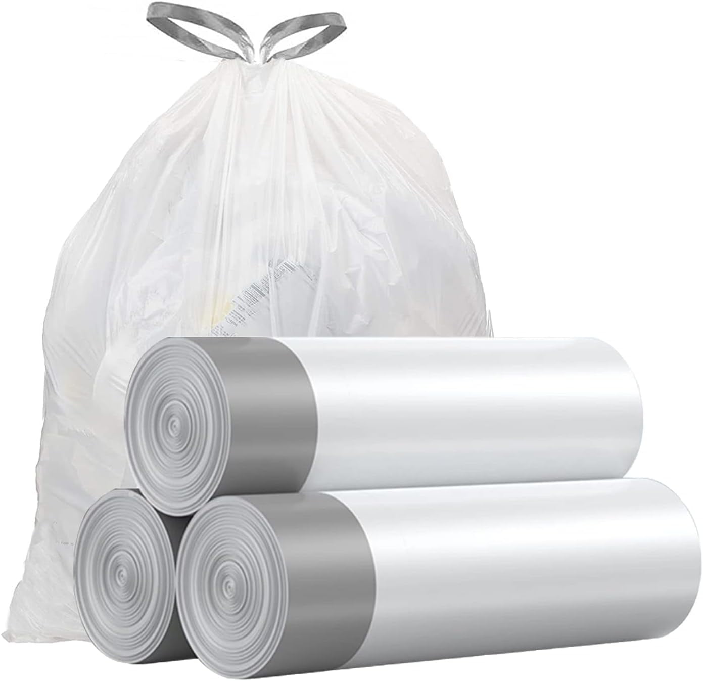 Small Trash Bags 4 Gallon - Drawstring, Individual Unscented Small ...