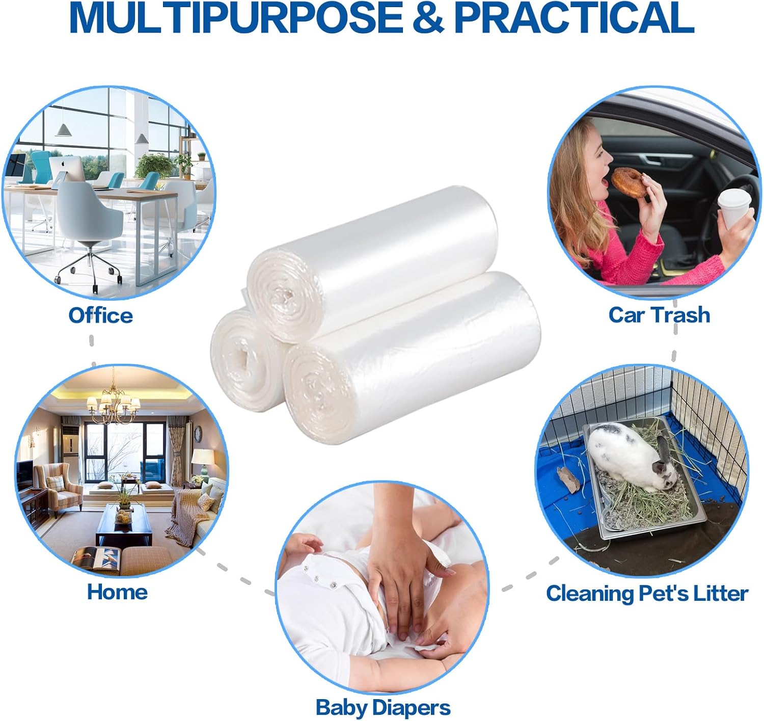 Small Trash Bags, Disposable Mini Garbage Plastic Bags, High Density ...