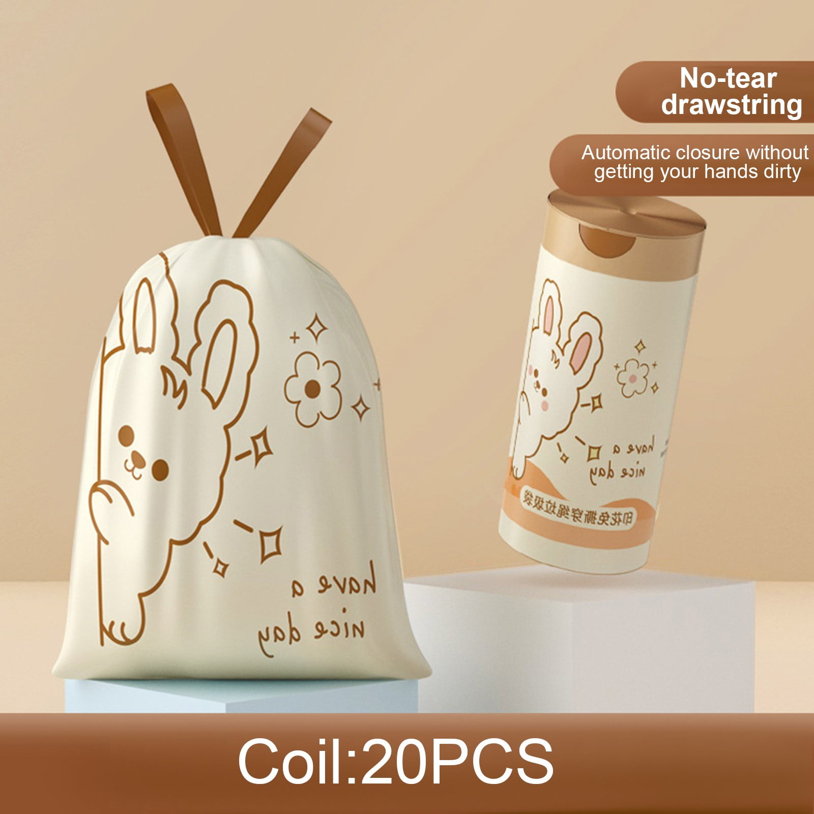 Small Trash Bags Tear-Free, Drawstring, Individual Unscented Small ...