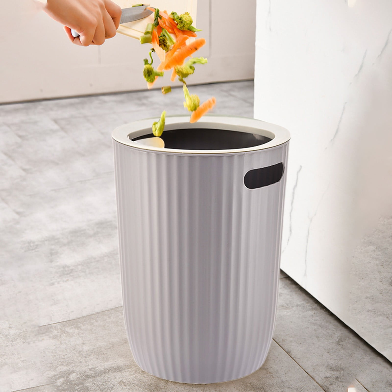 Small Trash Can, 8.26*10.62 Inch Bathroom Trash Can, Slim Waste Basket ...