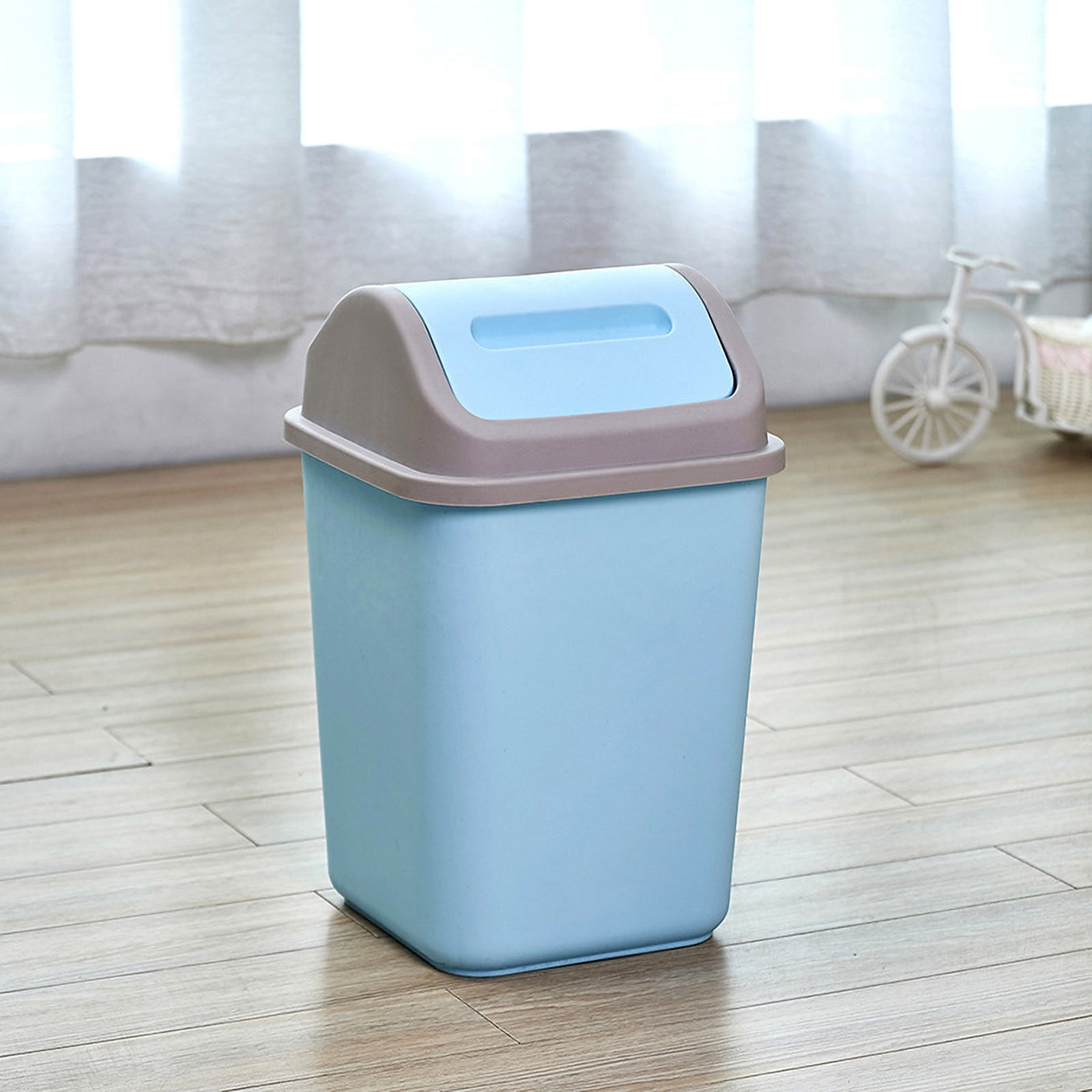Small Trash Can with Lid, 2.5 Gallon Plastic Garbage Bin, Mini Waste ...