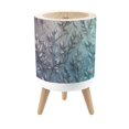 Small Trash Can with Lid Abstract Leaf Subtle Gradient Soft Tones 1.8 ...