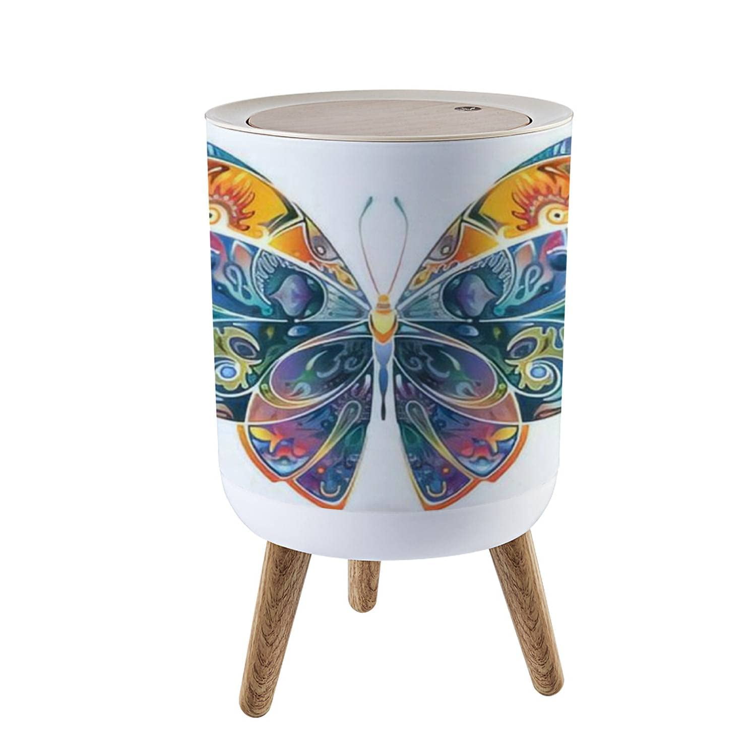 Small Trash Can with Lid for Bathroom Kitchen Office Diaper Design ...