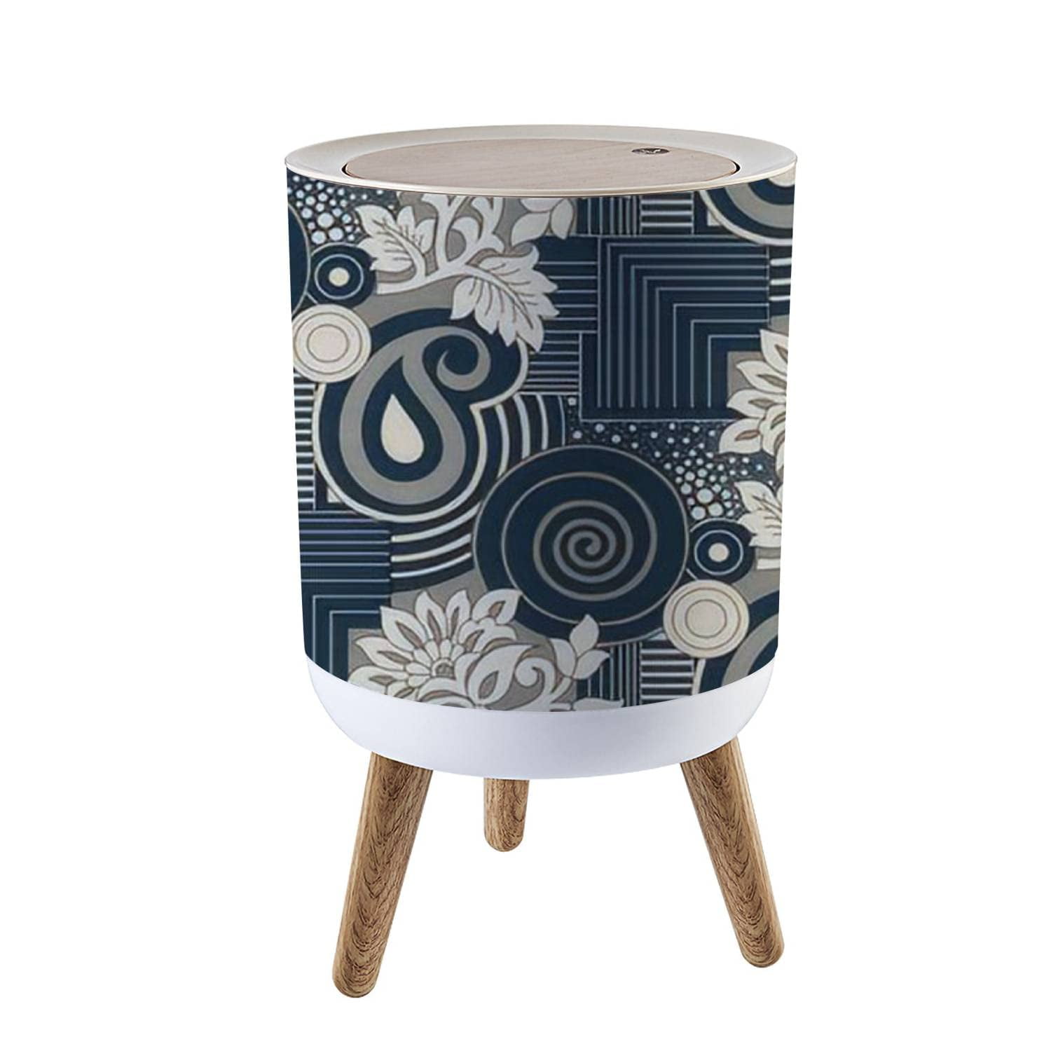 Small Trash Can with Lid for Bathroom Kitchen Office Diaper Seamless ...