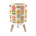 Small Trash Can with Lid Colorful Floral Heart Shapes Bold Vintage ...
