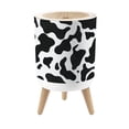 Small Trash Can with Lid Cow skin black white spot Animal 1.8 Gallon ...