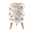 Small Trash Can with Lid Elegant Watercolor Magnolia Flowers Vintage ...