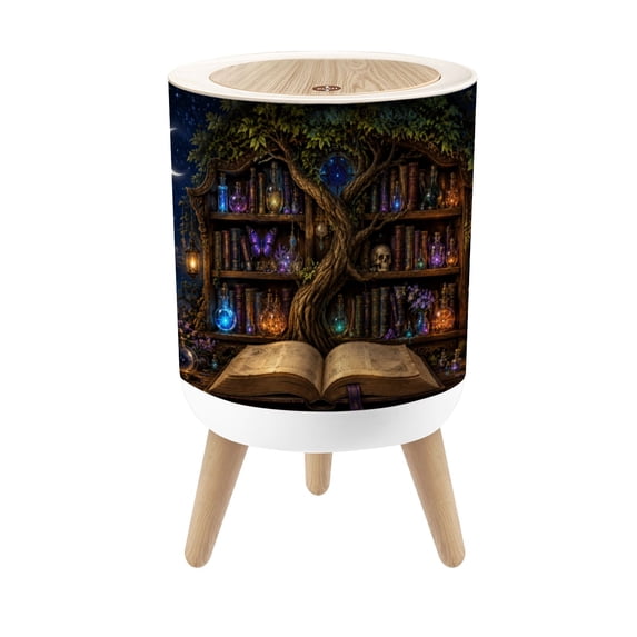 Small Trash Can with Lid Fantasy Aesthetic Tree Witchy Hippie Gothic ...