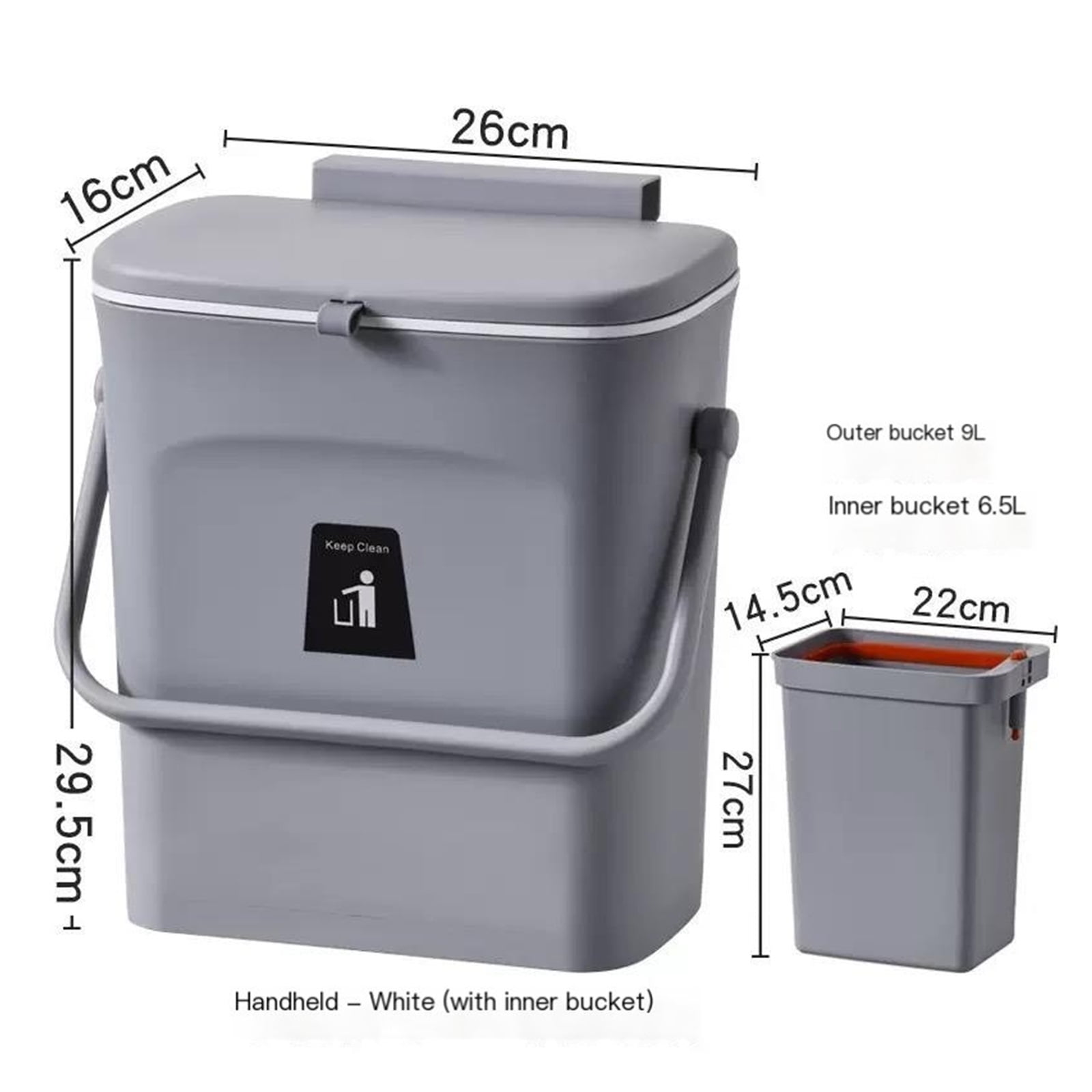 Small Trash Can with Lid, Kitchen Compost Bin for Countertop or Under ...