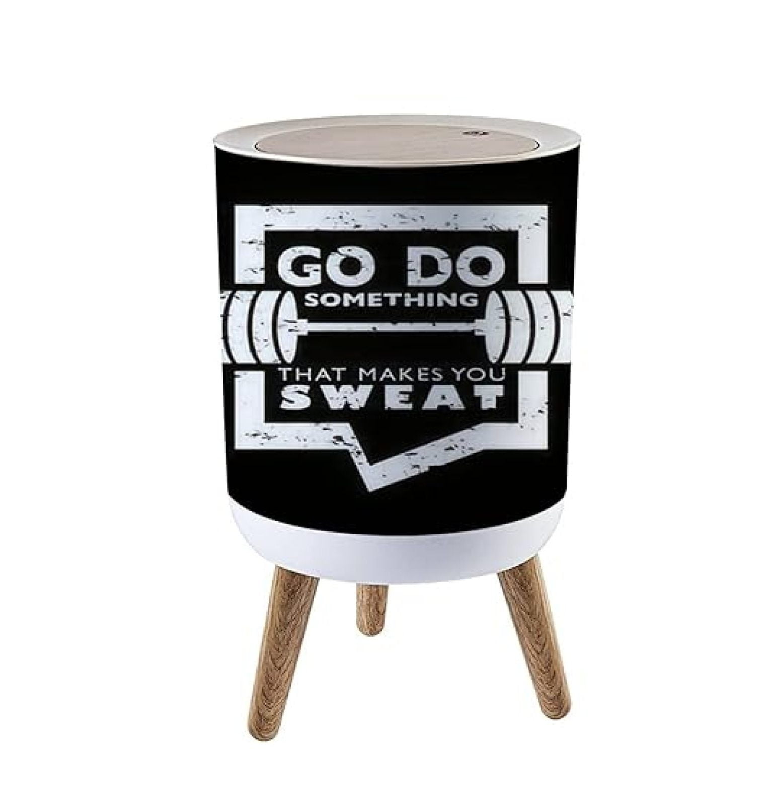 Small Trash Can with Lid Motivation Motivational Quote About Gym ...