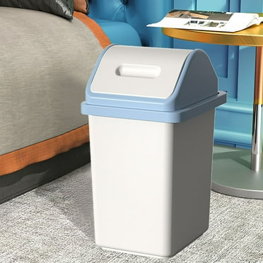 YOTQUSKI Medium Trash Can with Lid,Plastic Swing Top Garbage Can,Slim ...