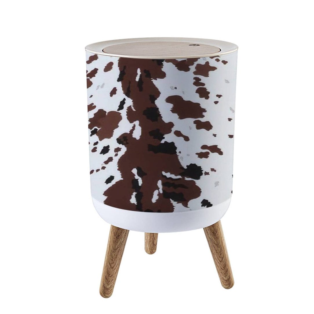 Small Trash Can with Lid Seamless Texas Longhorn cow hide print design ...