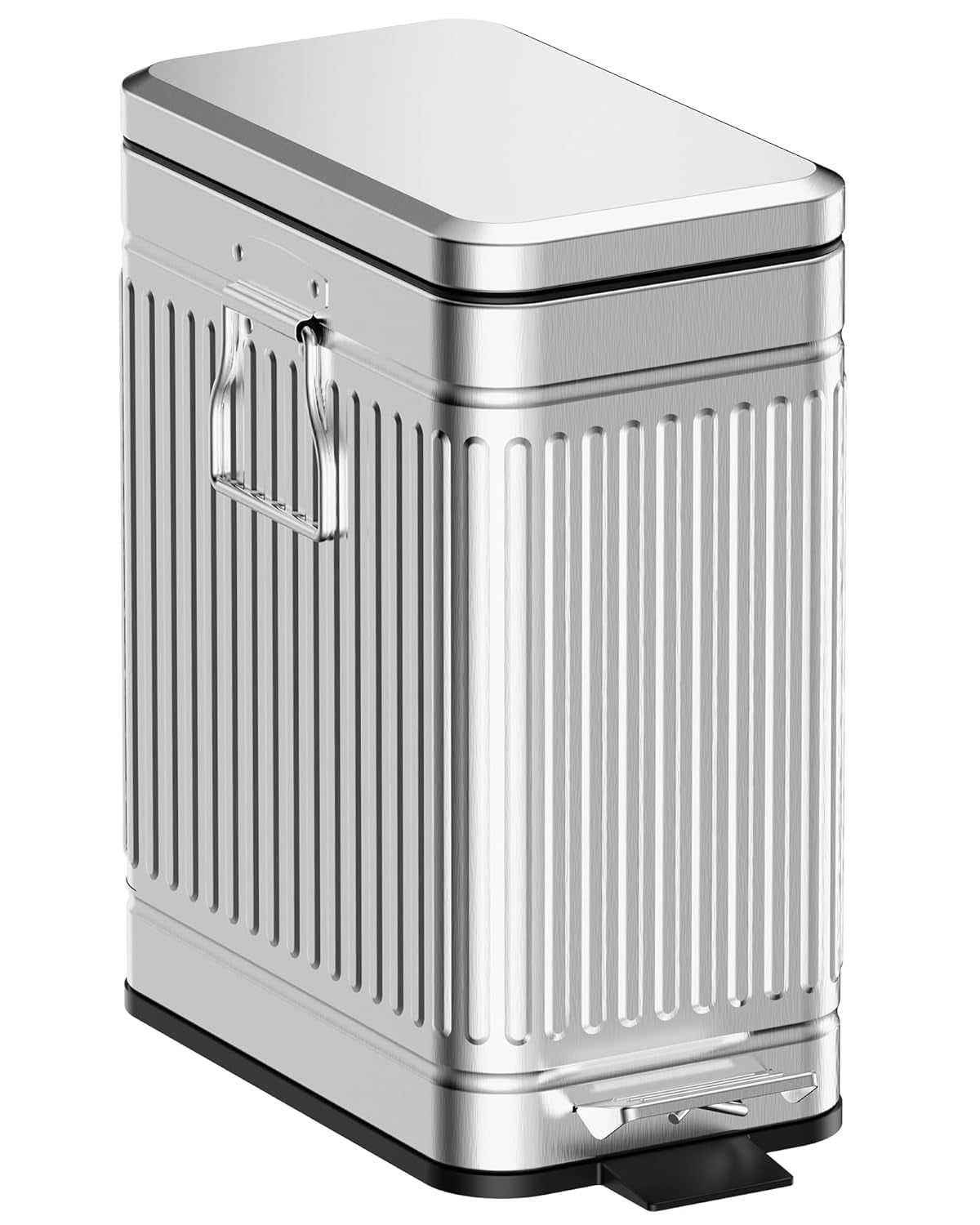 Small Trash Can with Lid Soft Close-10L/2.6 Gal Stainless Steel Outdoor ...