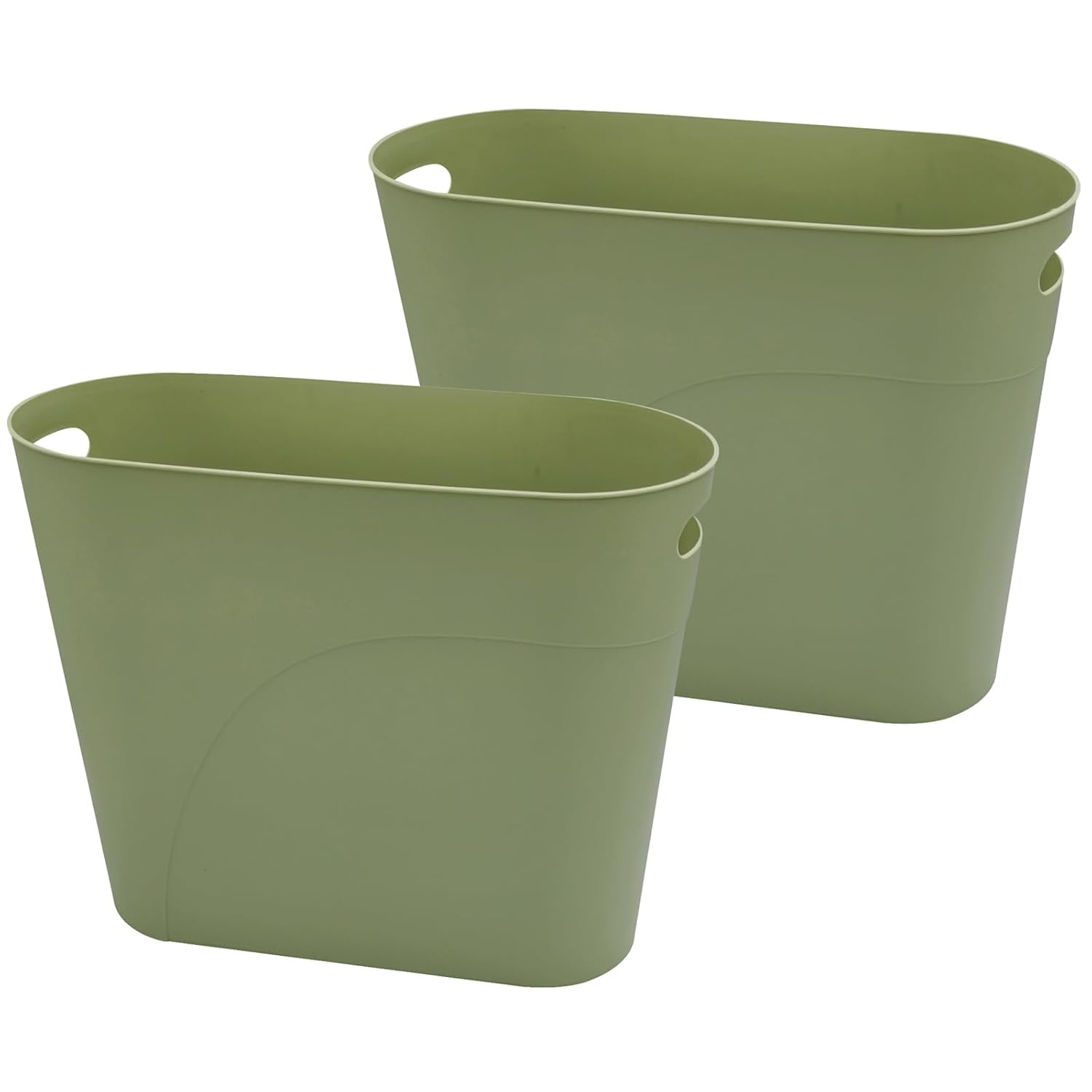 Small Trash Can Plastic Bathroom Wastebasket Slim Garbage Container Bin ...