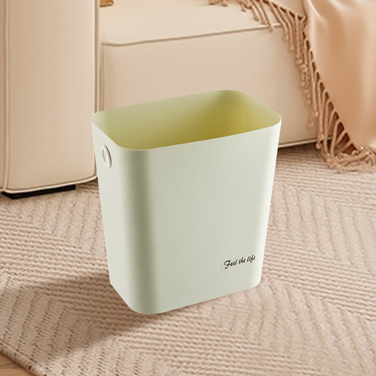 Small Trash Can Plastic Wastebasket Rectangular Open Top Waste Bin ...