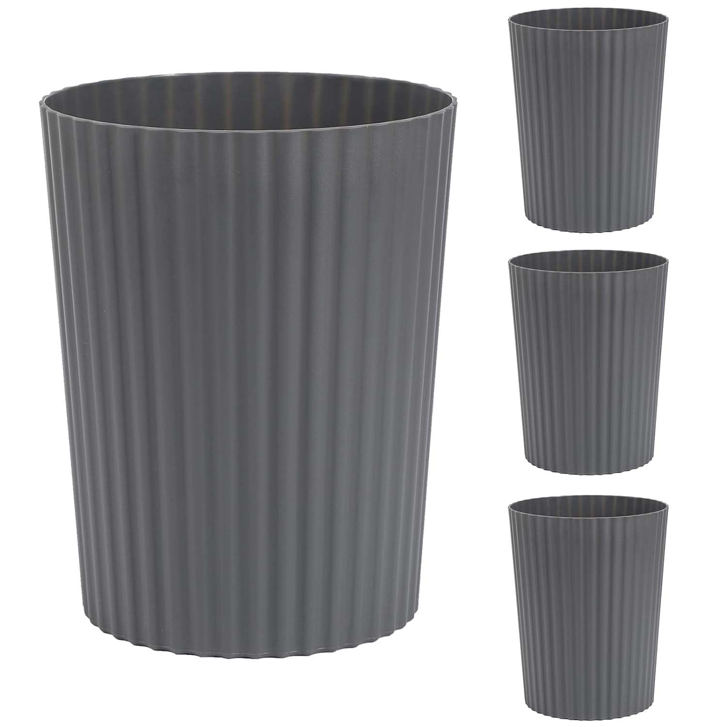 Small Trash Can Plastic Wastebasket Round Garbage Container Bin for ...