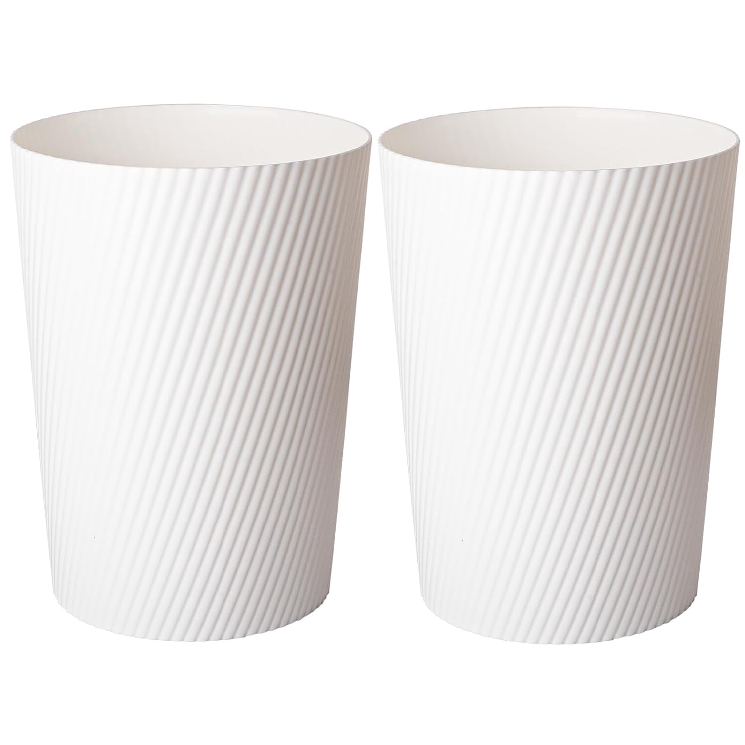 ‌Small Trash Can - White Wastebasket for Bathroom, Kitchen, Office ...