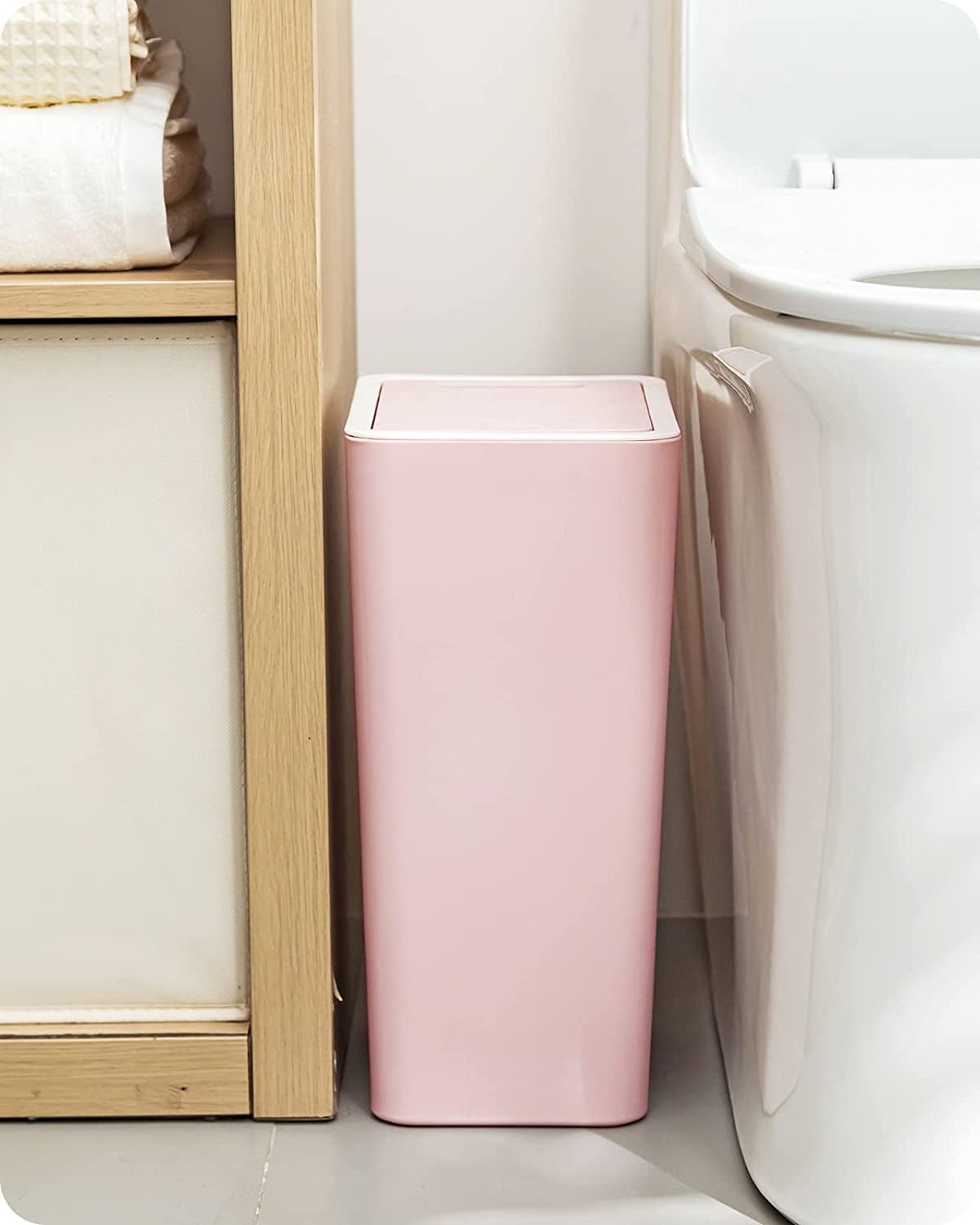 Small Trash Can with Lid Waste Basket Bathroom Garbage Can Dorm Room ...