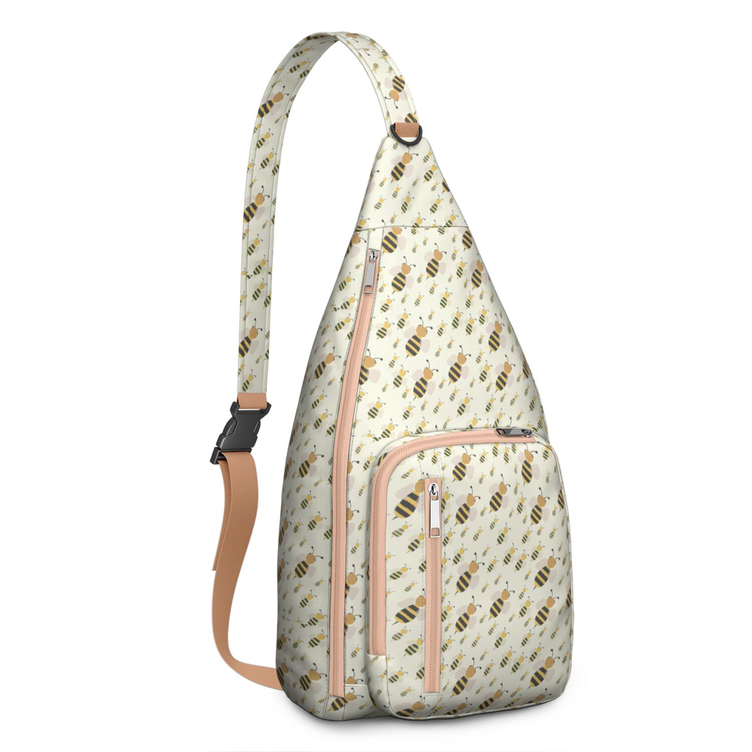 Small Travel Backpack with Bee Print – Cute Bumble Bee Crossbody Sling ...