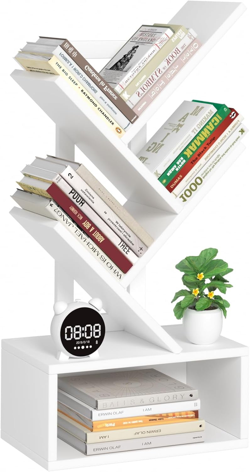 Small Tree Book Shelf,5 Tier Black Tree Bookshelf ,Desktop Bookcase ...