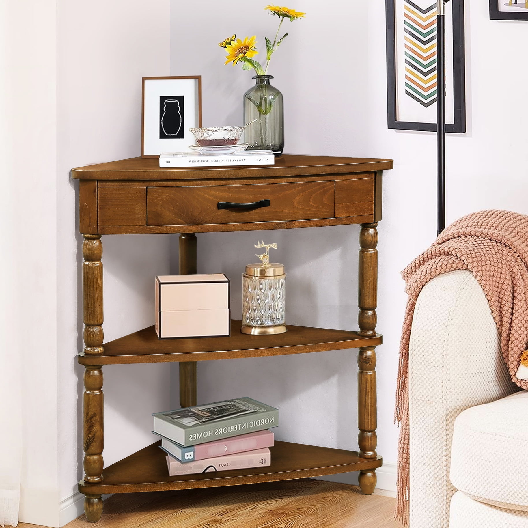 Small Triangle Shape - 3 - Tier Display and Storage - Every Room Corner ...