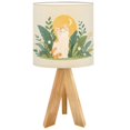 Small Tripod Table Lamp Happy Cat Sitting Surrounded Greenery Sunlit ...