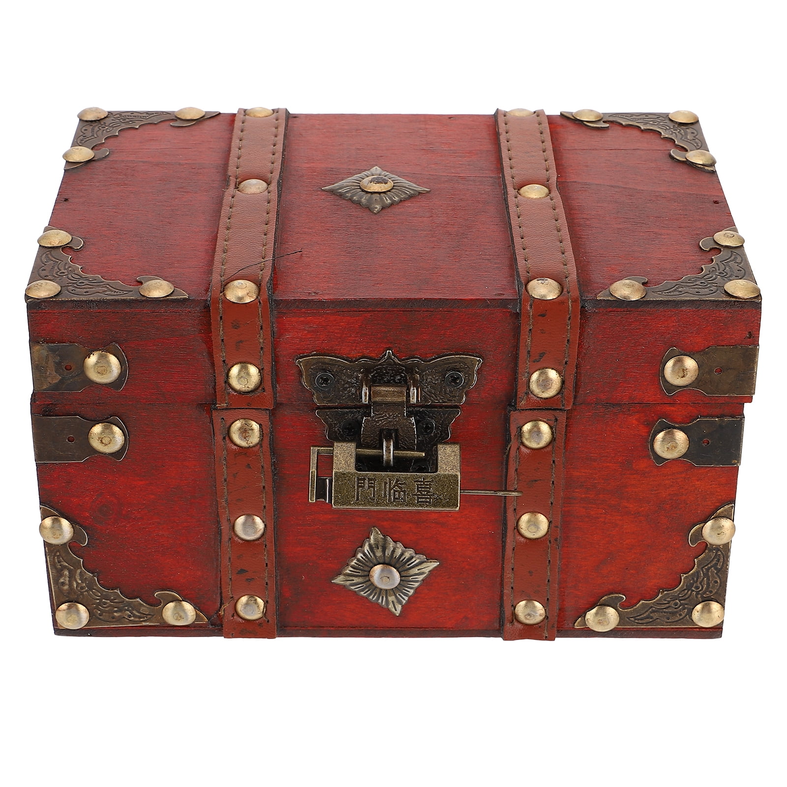 Small Trunk with Lock Treasure Storage Box Antique Look Child - Walmart.com