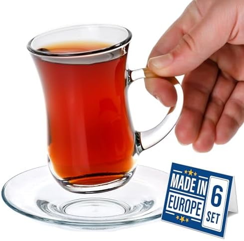 Small Turkish Tea Set 12 Piece Modern Turkish Tea Glasses & Saucers Set ...