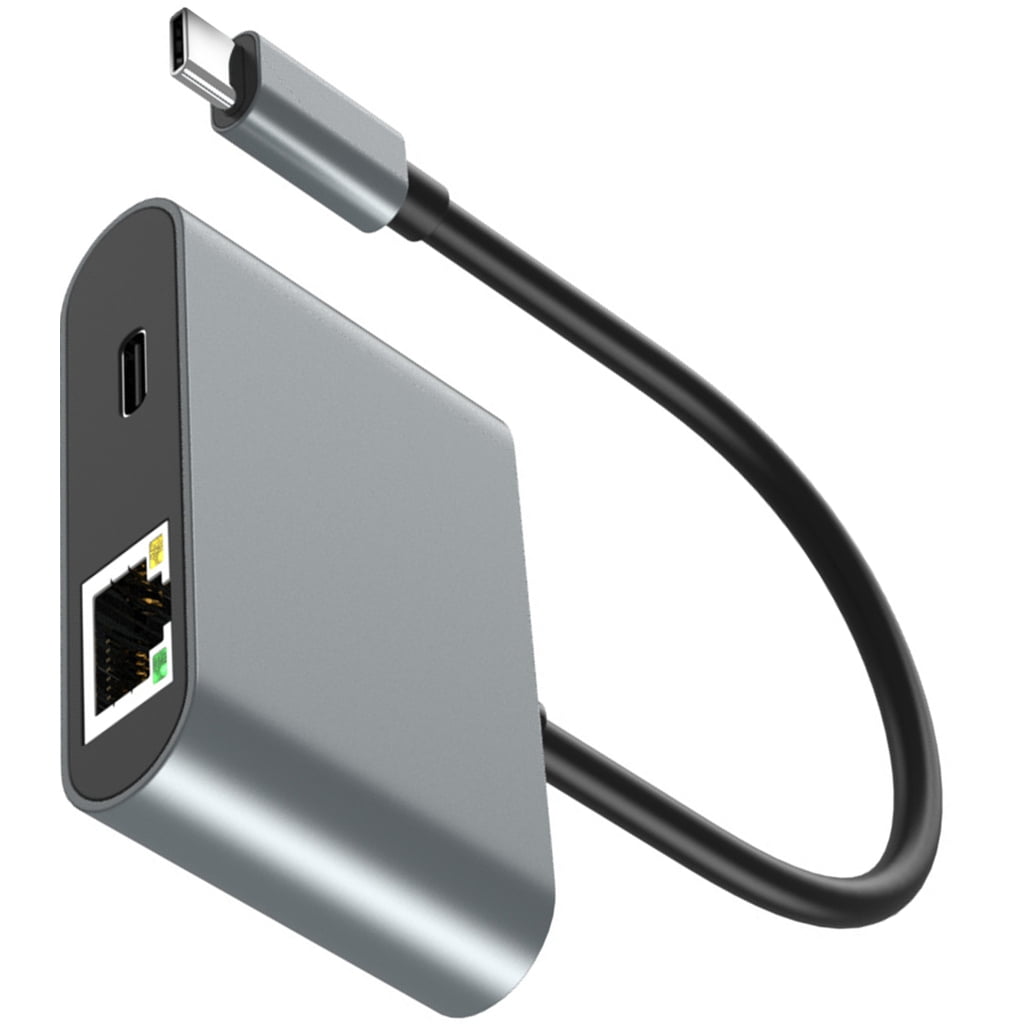 Small Type C to Ethernet Adapter Converter PD60W Quick Charging with 2 ...