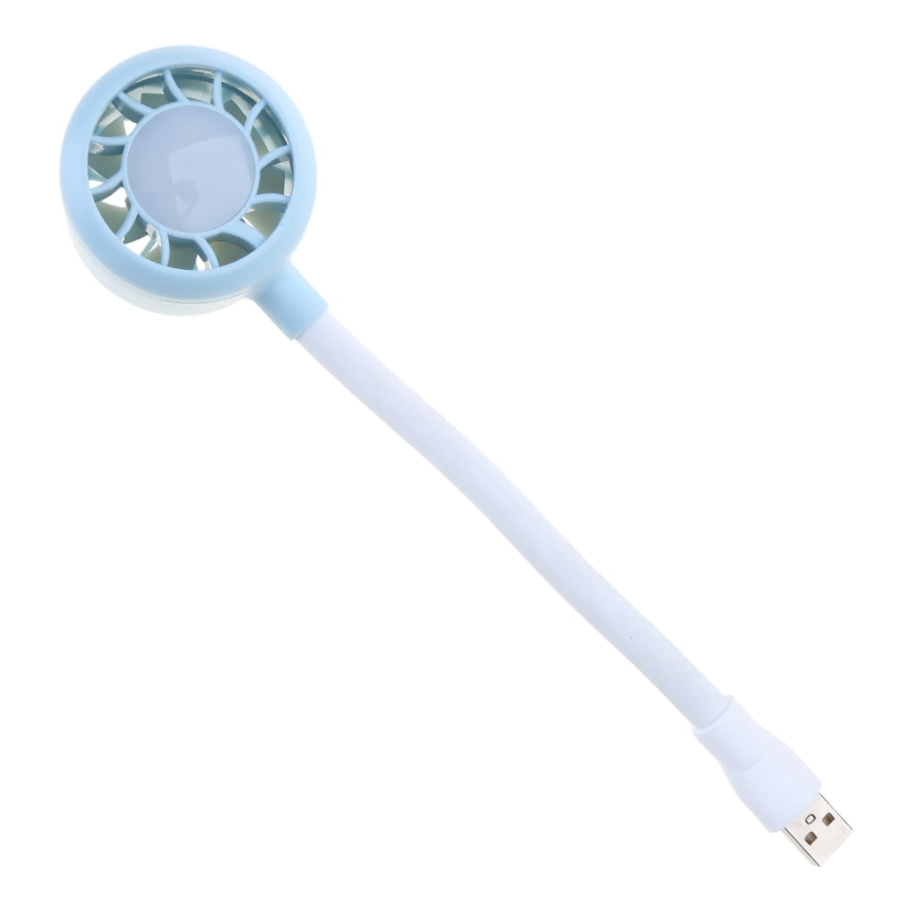 Small USB Fan with Led Light 4 Gear Wind Speed and Adjustable Angle ...