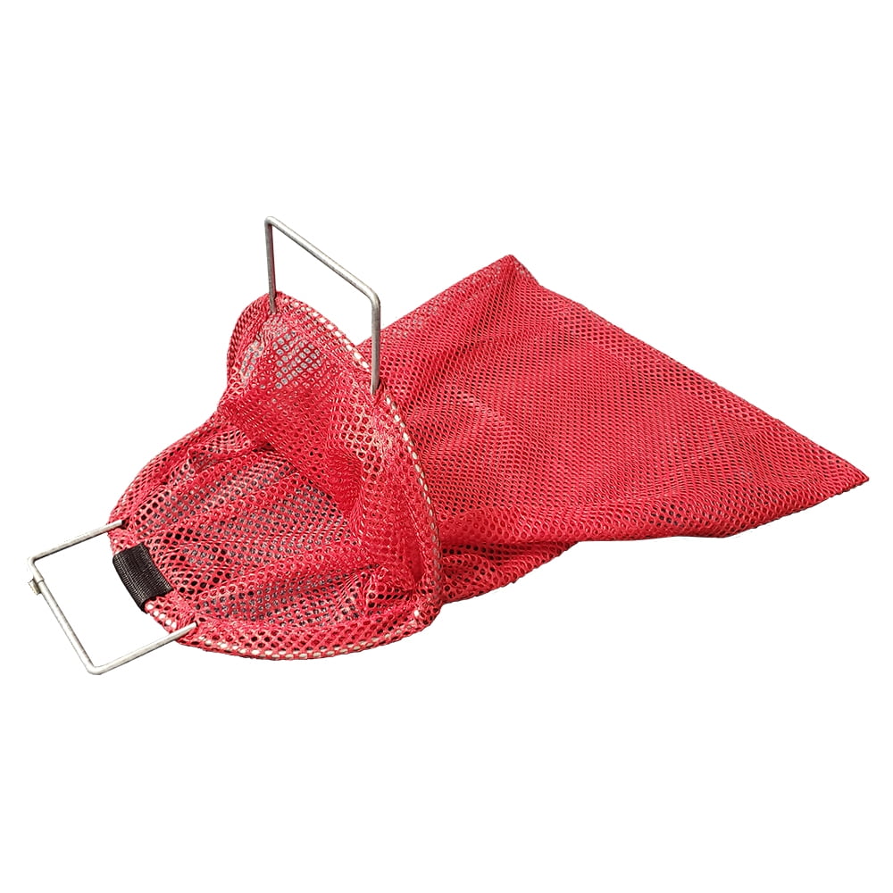 Small Galvanized Wire Handle Mesh Catch Bag with D-Ring, Approx. 15x20 ...
